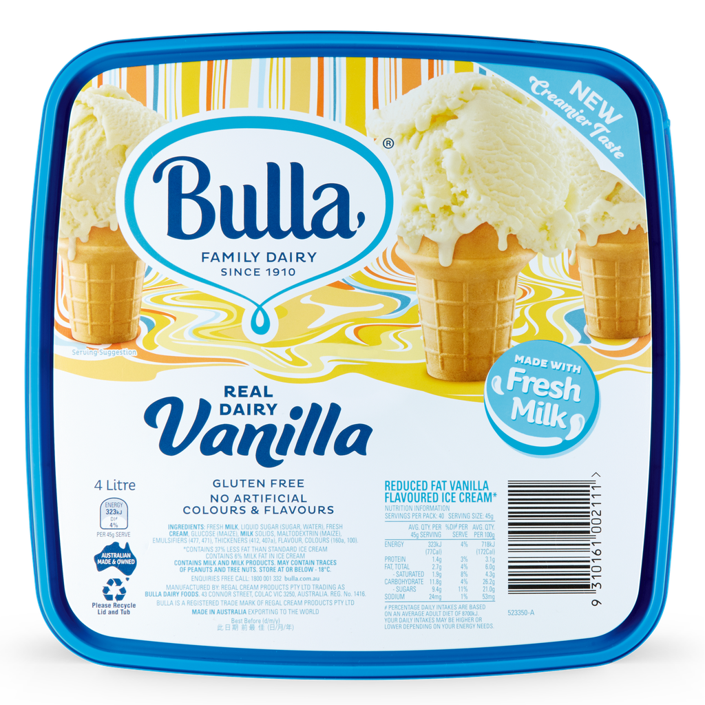 Bulla- Vanilla Ice Cream 4Lt | Gulli Food Distributors